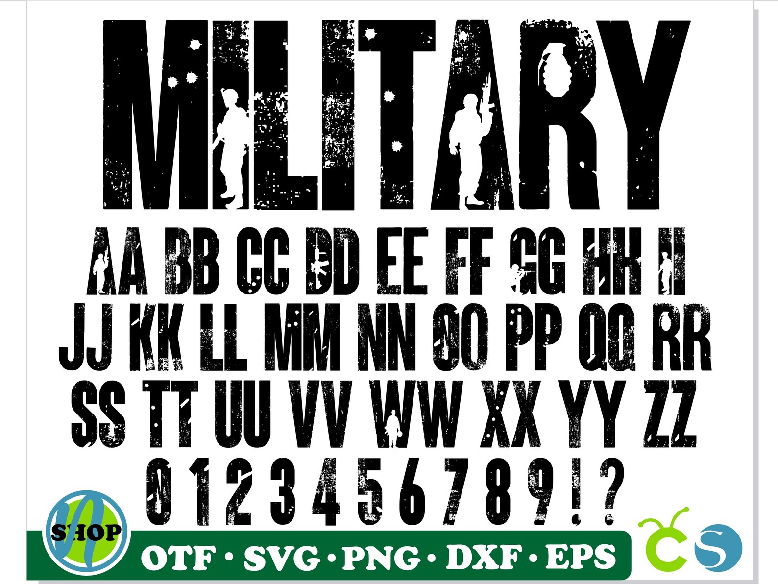 Military Font OTF, Military Font Svg Cricut, Military Letters Svg, Army ...