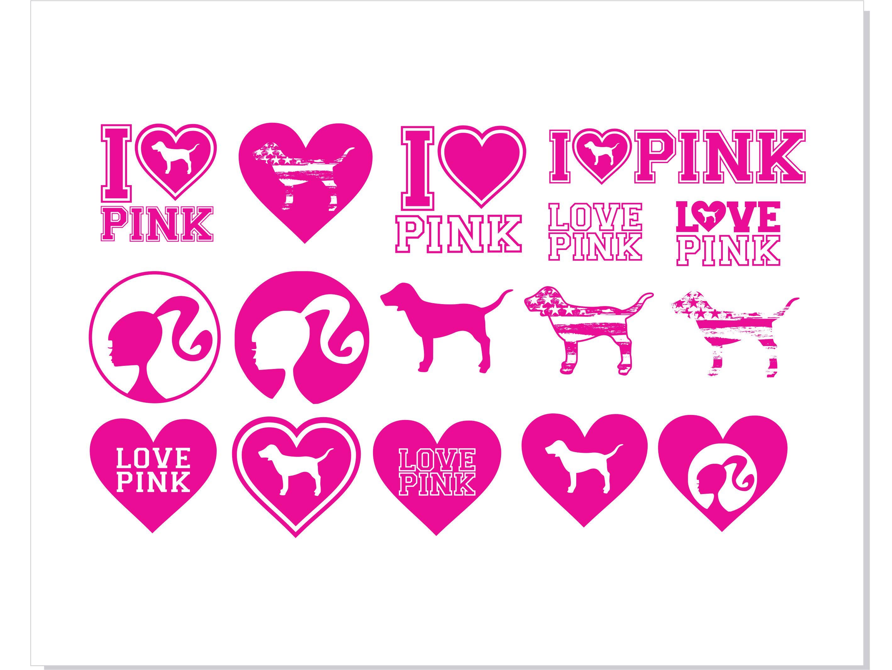 I Love Pink SVG Bundle, I Love Pink Font Svg, Love Pink Svg, I Love ...