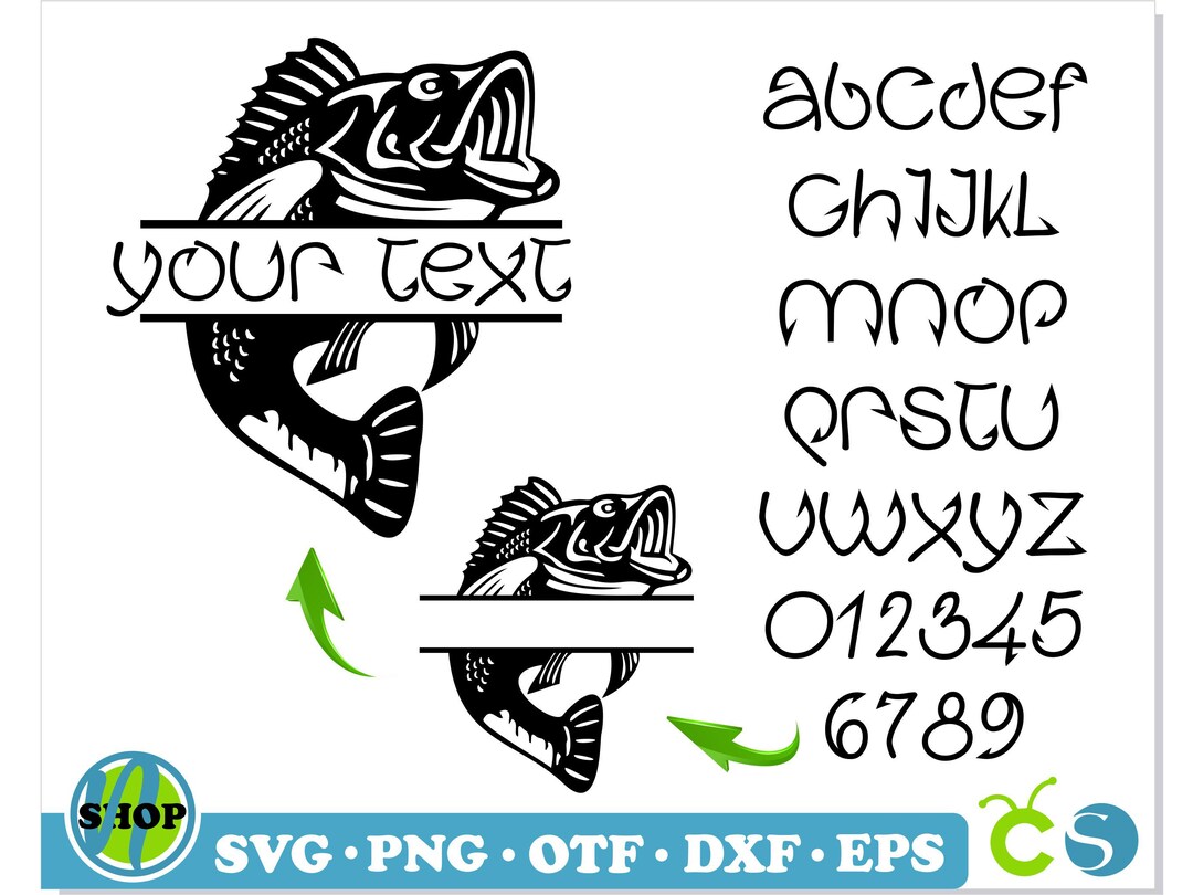Fish Hook Font + Bass Fish Monogram | Bass Fish Svg, Fish Hook Fishing ...