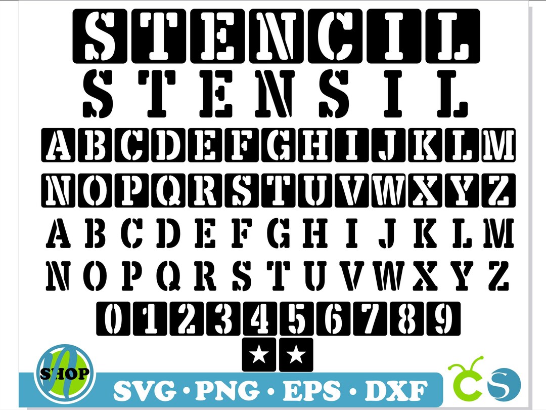 Stencil Font TTF, Stencil Font SVG Cricut, Stencil Font Otf, Stencil ...