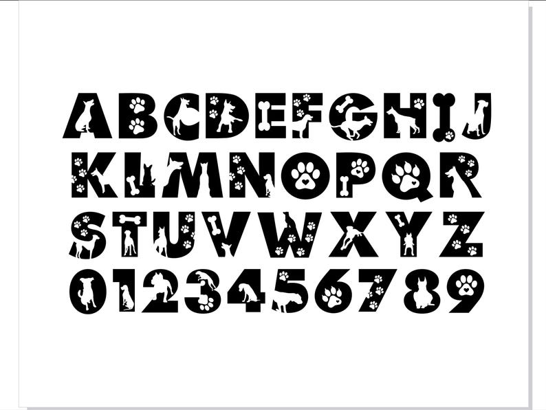 Dog Bundle SVG | Dog Font Ttf, Dog Font Svg Cricut, Dog Svg, Dog ...