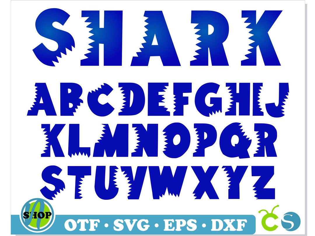 Shark Bite Font, Shark Font Otf, Shark Font Svg, Shark Letters SVG File ...