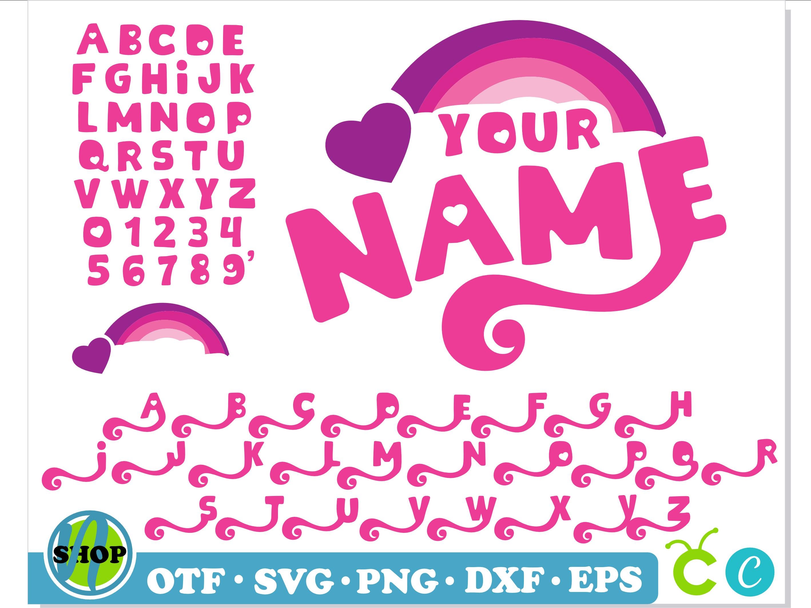Personalize Name SVG PNG TTF Files | Cute Little Girl Font, Girly Font ...