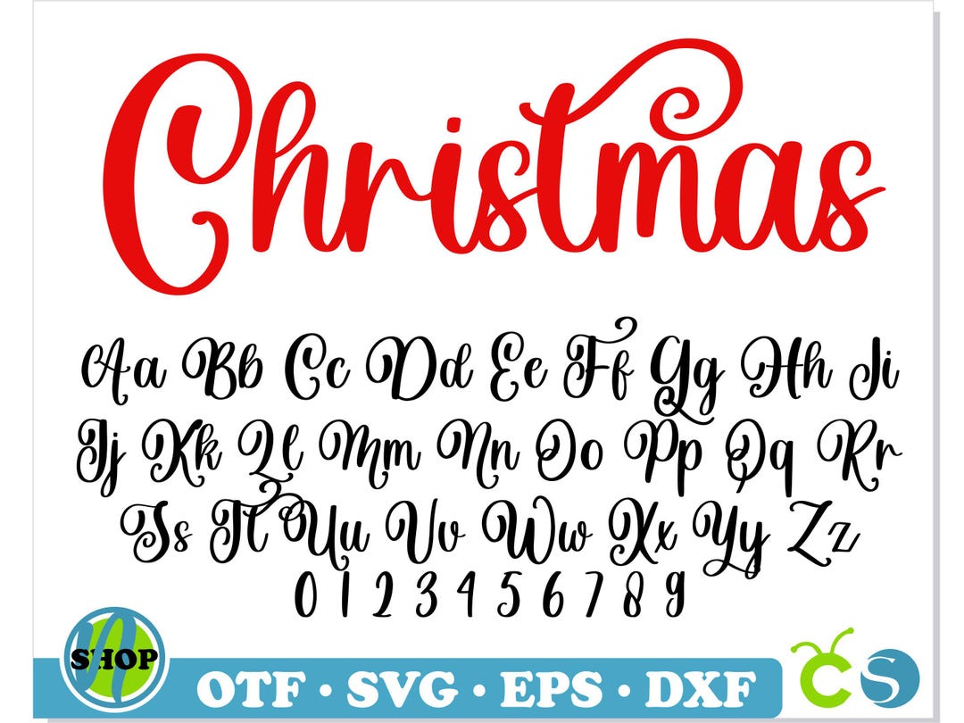 Christmas Font SVG Cricut, Christmas Font TTF, Christmas Letters Svg ...