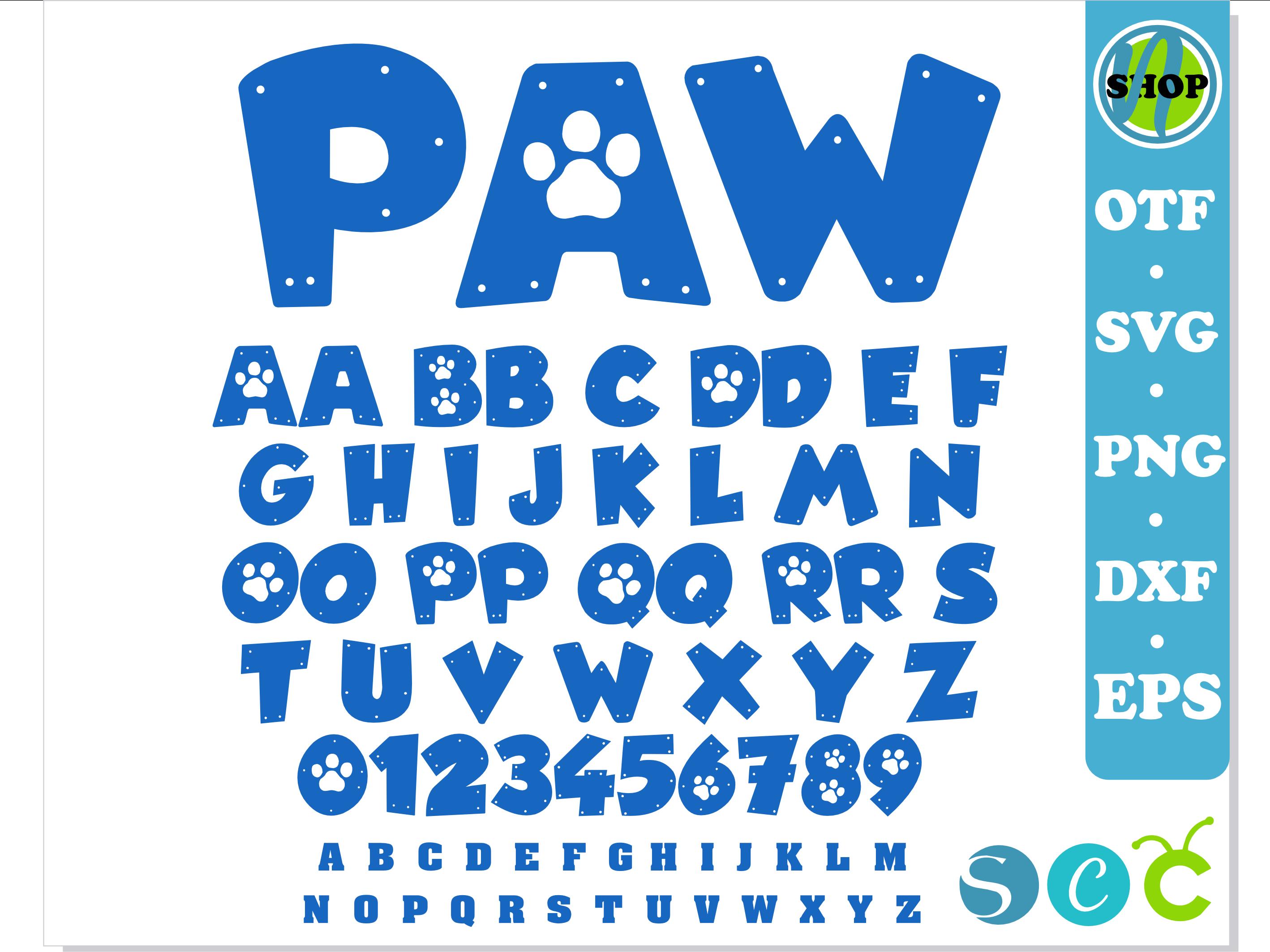 Paw Font TTF SVG PNG | Paw Font Svg, Dog Font Svg, Paw Svg Cricut, Dog ...