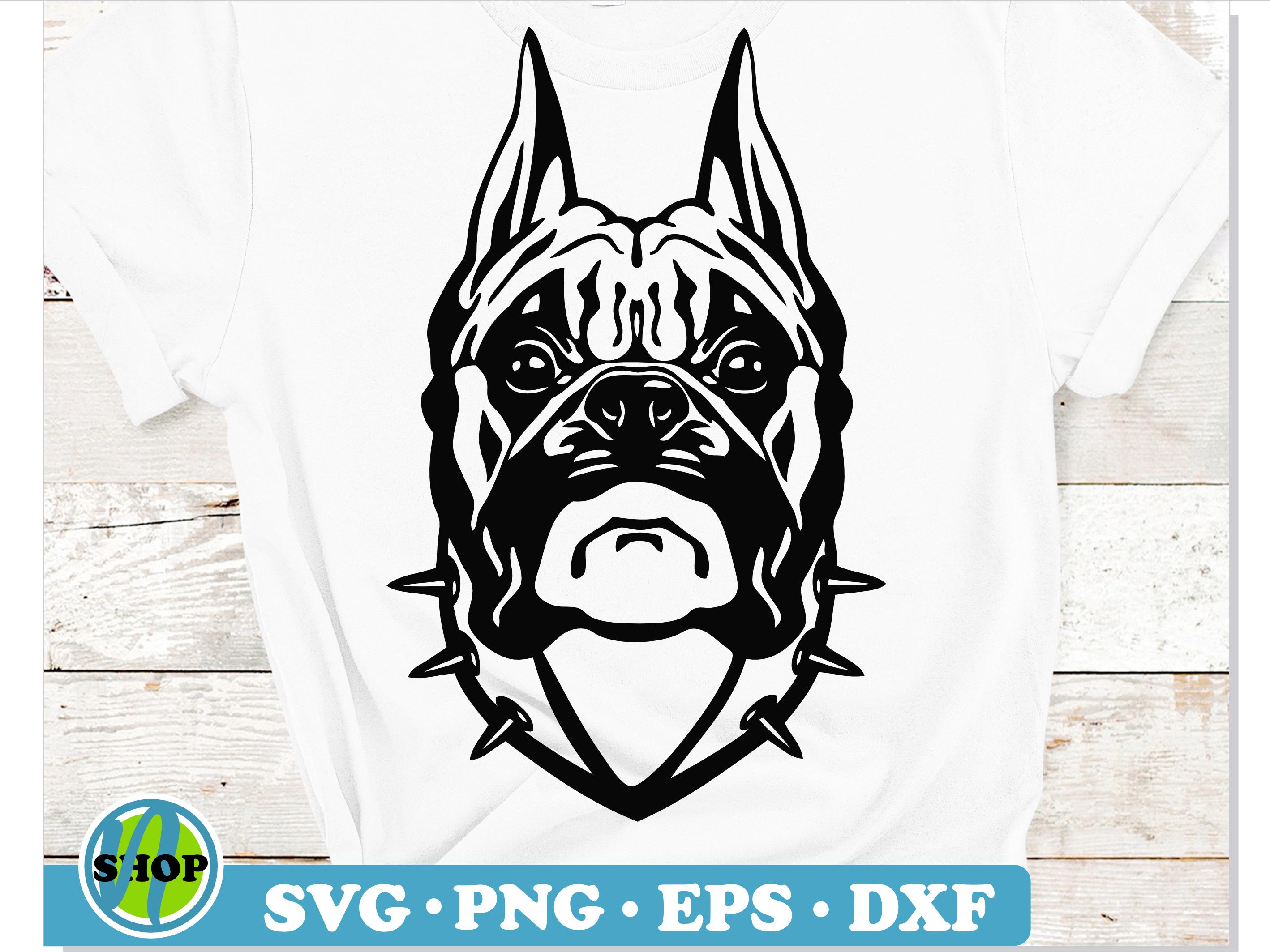 Boxer Dog Head SVG Silhouette | Boxer Dog Svg, Boxer Dog Vector, Boxer ...