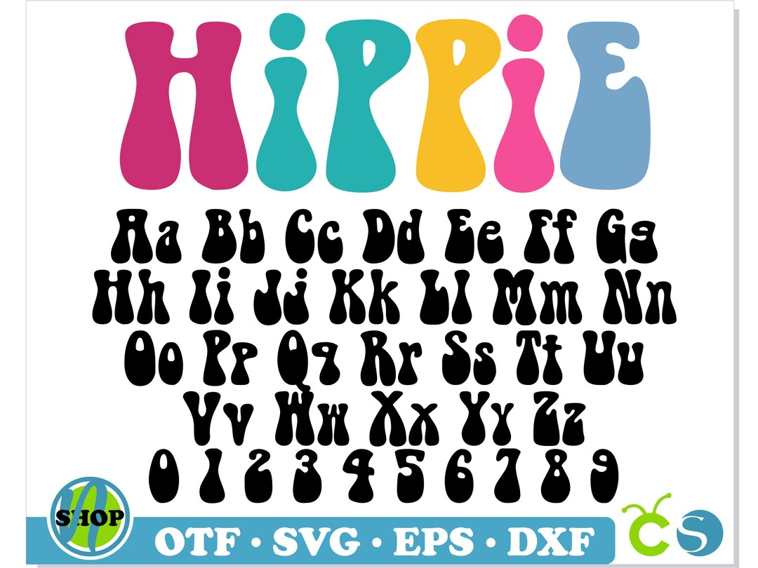 Hippie Font TTF, Hippie Font SVG Cricut, 70s Font, 80s Font, Hippie ...