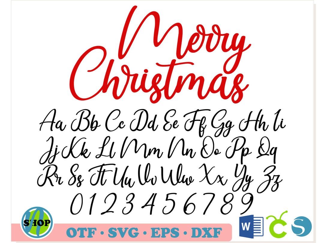 Merry Christmas Font SVG, Christmas Font TTF, Script Font, Christmas ...
