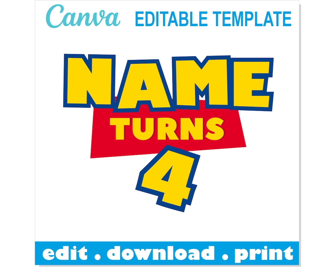 Editable Toy Story PNG Template | Toy Story Custom Logo Name DIY | Toy ...