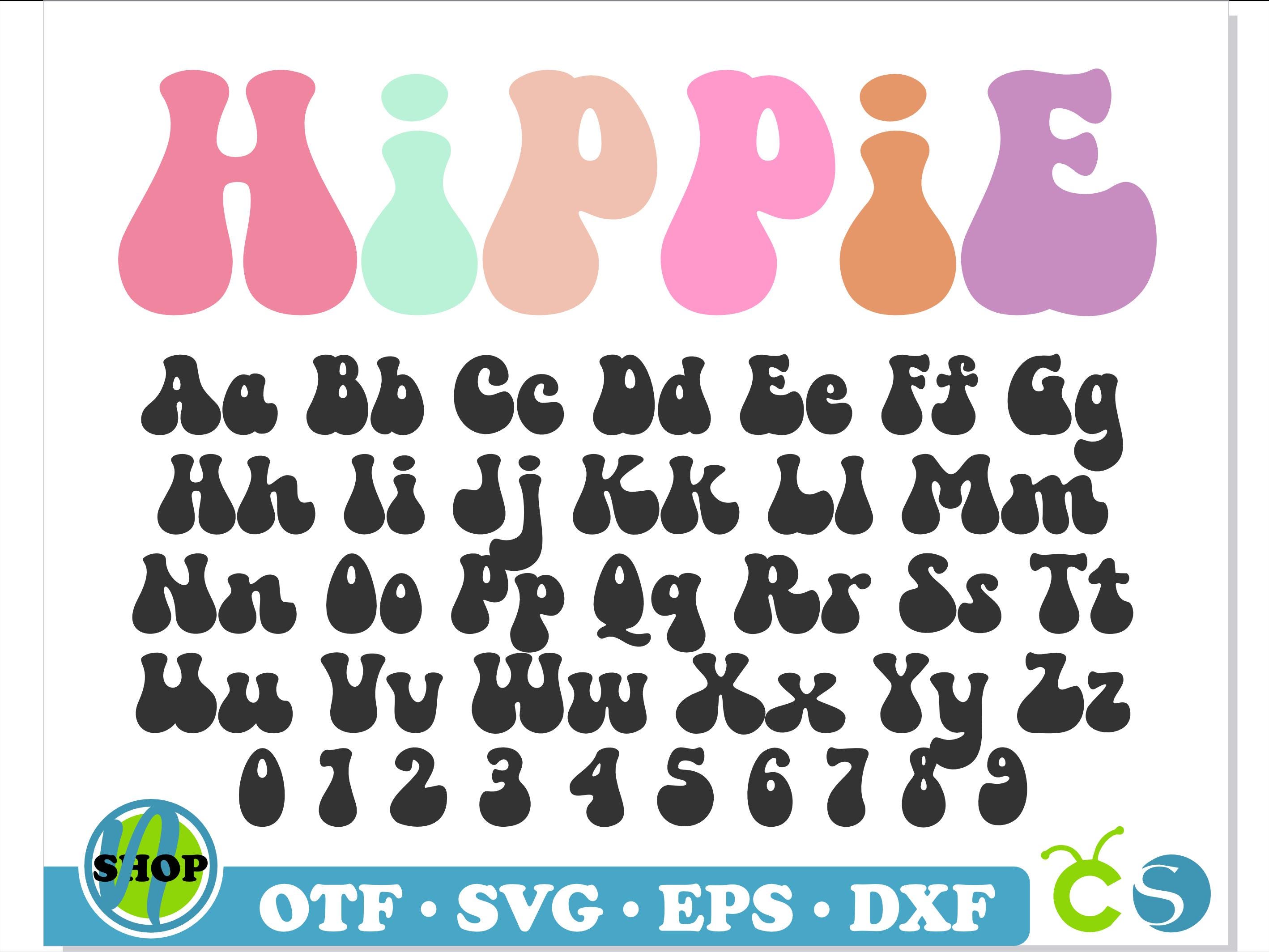 Hippie Retro Groovy Font TTF SVG - Retro Font, Funky Font, Groovy Font ...