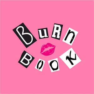 Burn Book Letters SVG PNG, Burn Book Font Canva, Burn Book Logo, Burn ...
