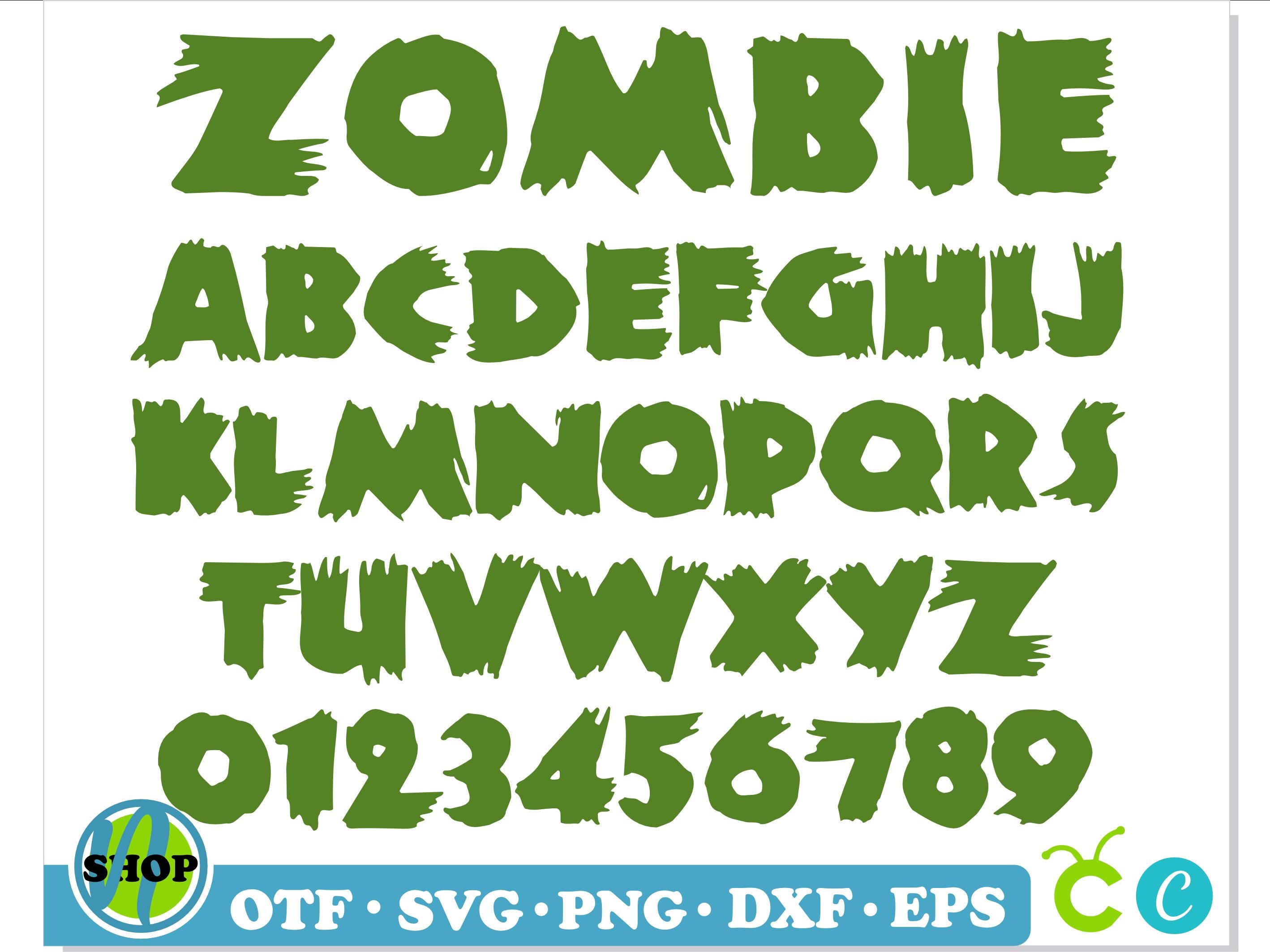 Zombie-Schriftart TTF, Zombie-Schriftart SVG PNG, Horror-Schriftart svg ...