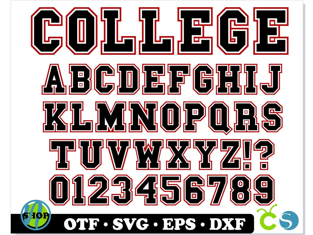 College Font SVG PNG TTF, College Letters Svg, College Font Png ...