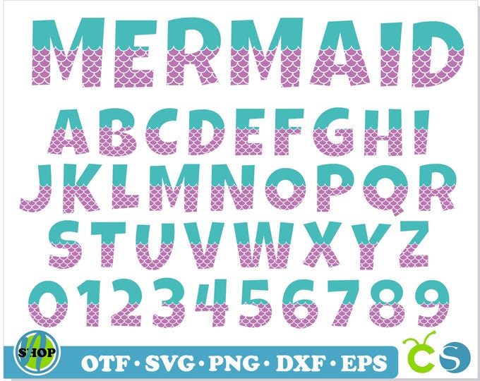 Mermaid Letters Svg, Mermaid Birthday Svg, Mermaid Alphabet Svg ...
