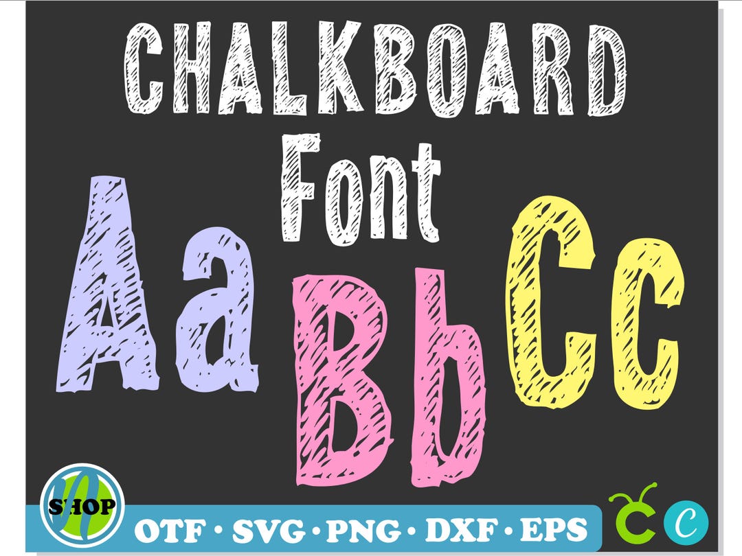 Chalkboard Font TTF, Chalkboard Letters SVG PNG | School Font, Chalk ...