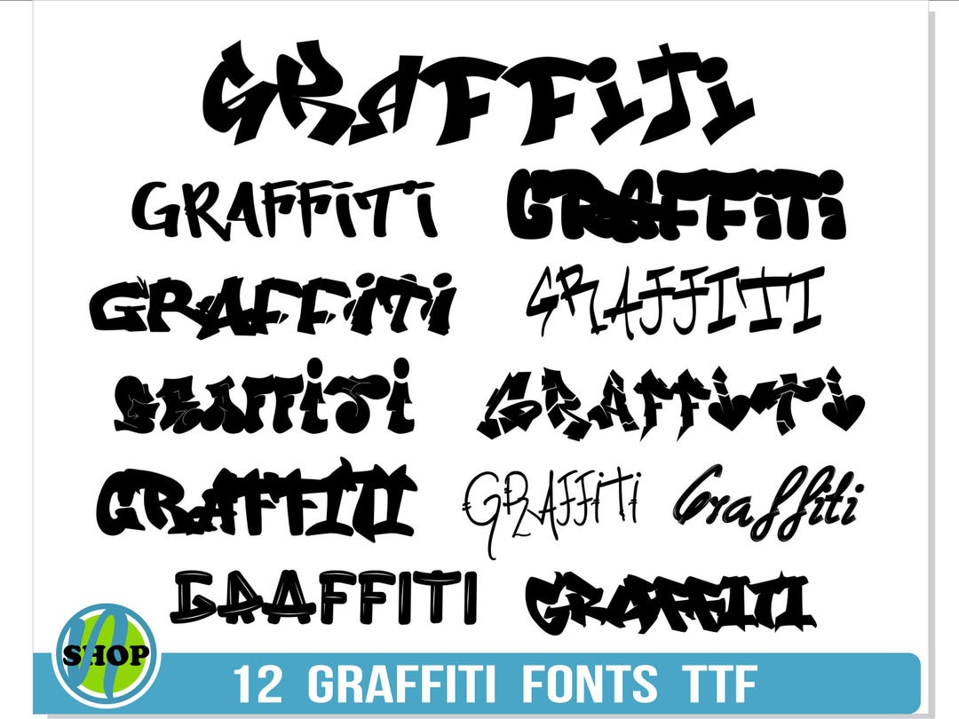 Graffiti Font Bundle 12 Graffiti Fonts TTF, Spray Paint Font ...