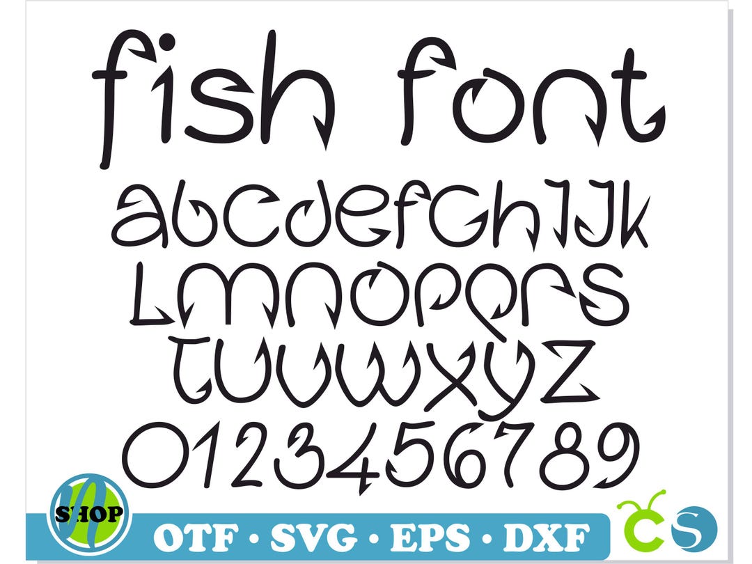 Fish Hook Font TTF, Fish Hook Fishing SVG Font Cricut, Hook Font ...