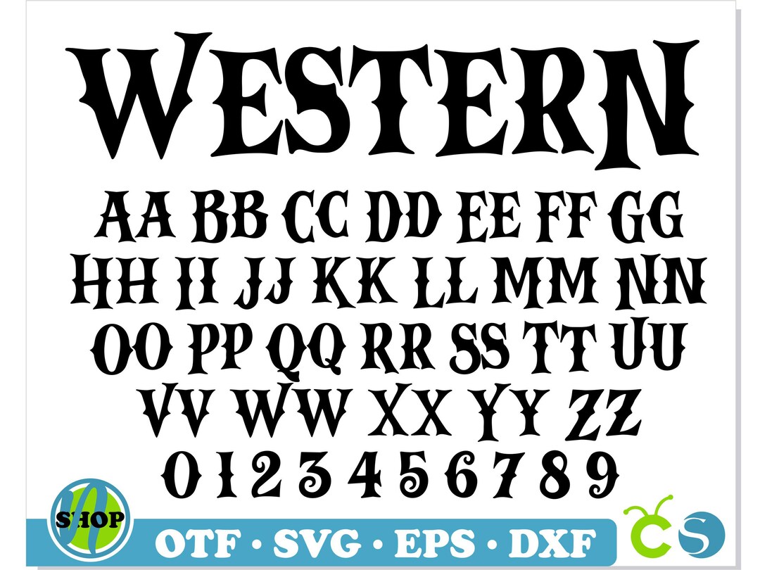 Western Font TTF, Western Font SVG Cricut, Western Letters Svg, Cowboy ...