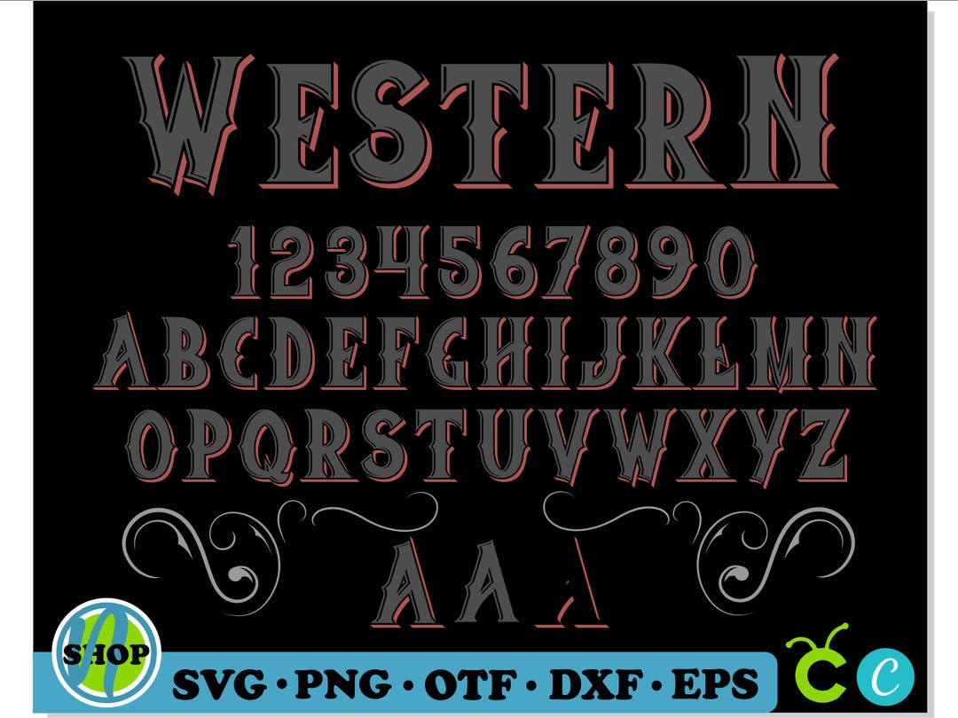 Vintage Western Font TTF SVG PNG Cowboy Font, Vintage Font, Retro Font ...