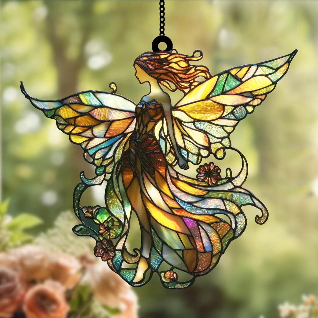 Fairy 2D Acrylic Suncatcher, Fairy Lightcatcher Enchanted Forest Fairy ...
