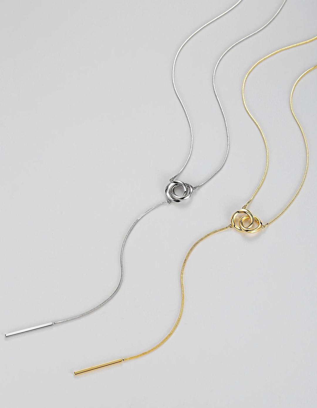 Gold Interlocking Mobius Necklace, Platinum Loop Pendant - Etsy