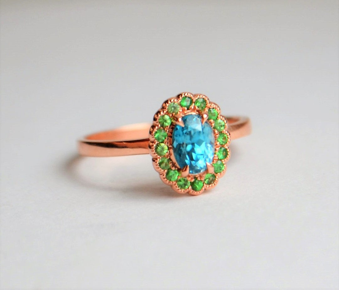 Oval Halo Ring, Engagement Ring, Diamond Ring, Colored Gem Ring ...