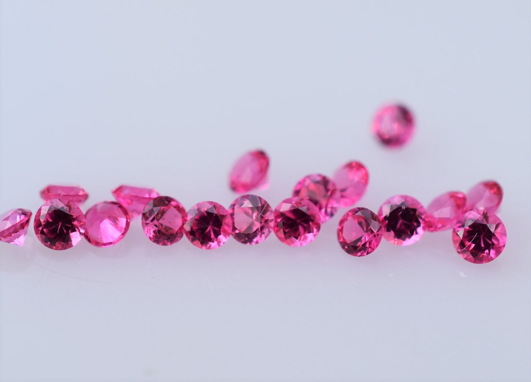 2mm Neon Pink Spinel, Burmese Round Brilliant Cut Gemstone, Sold per ...