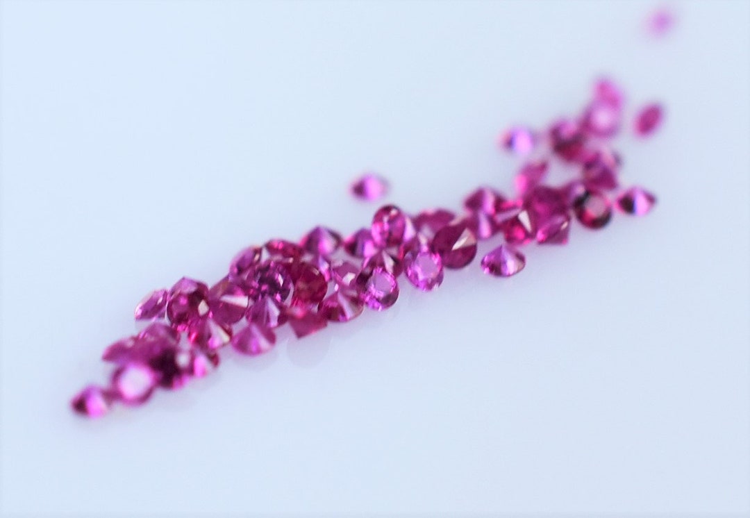 Ruby Round Melee Gems, 1.2mm Ruby From Burma, Heated Ruby, Brilliant ...