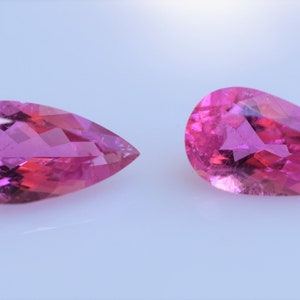 Pink Tourmaline Pair, Rubellite Matched Pair Pear Shape, 12x6mm ...