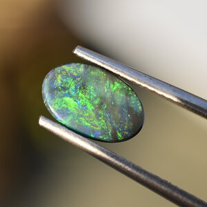 Australian Black Opal Oval, Opal Oval .83 Carat 10x7mm, Lighting Ridge ...
