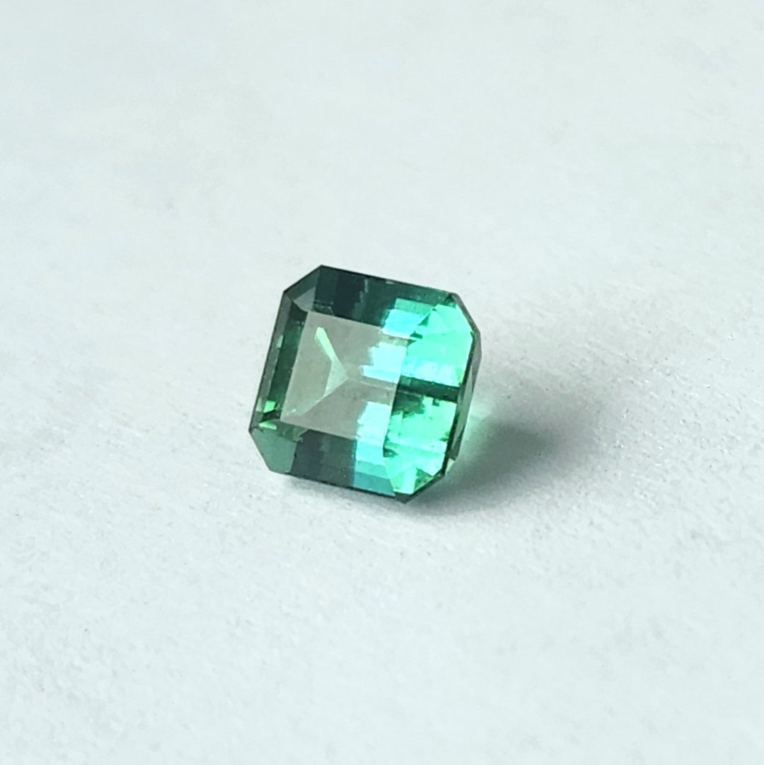 Blue-green Tourmaline From Namibia, Square Baguette Cut Tourmaline, 5mm ...