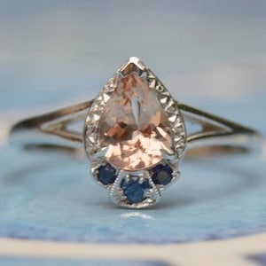 Custom Pear Shaped Ring, Custom Engagement Ring, Colored Gem Ring Made ...