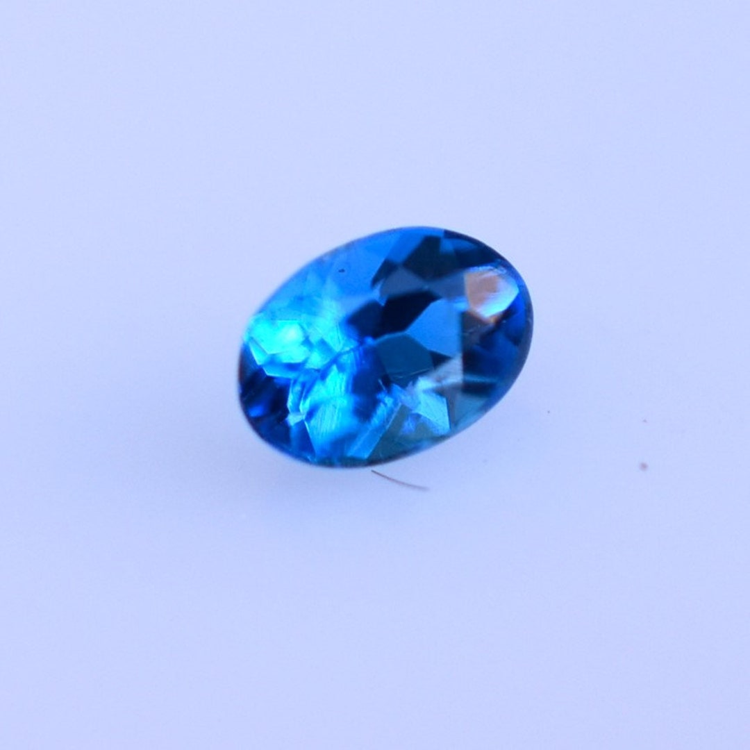 Neon Blue Hauyne Gemstone Oval 3.70x2.63mm, .11 Carat Faceted Untreated ...