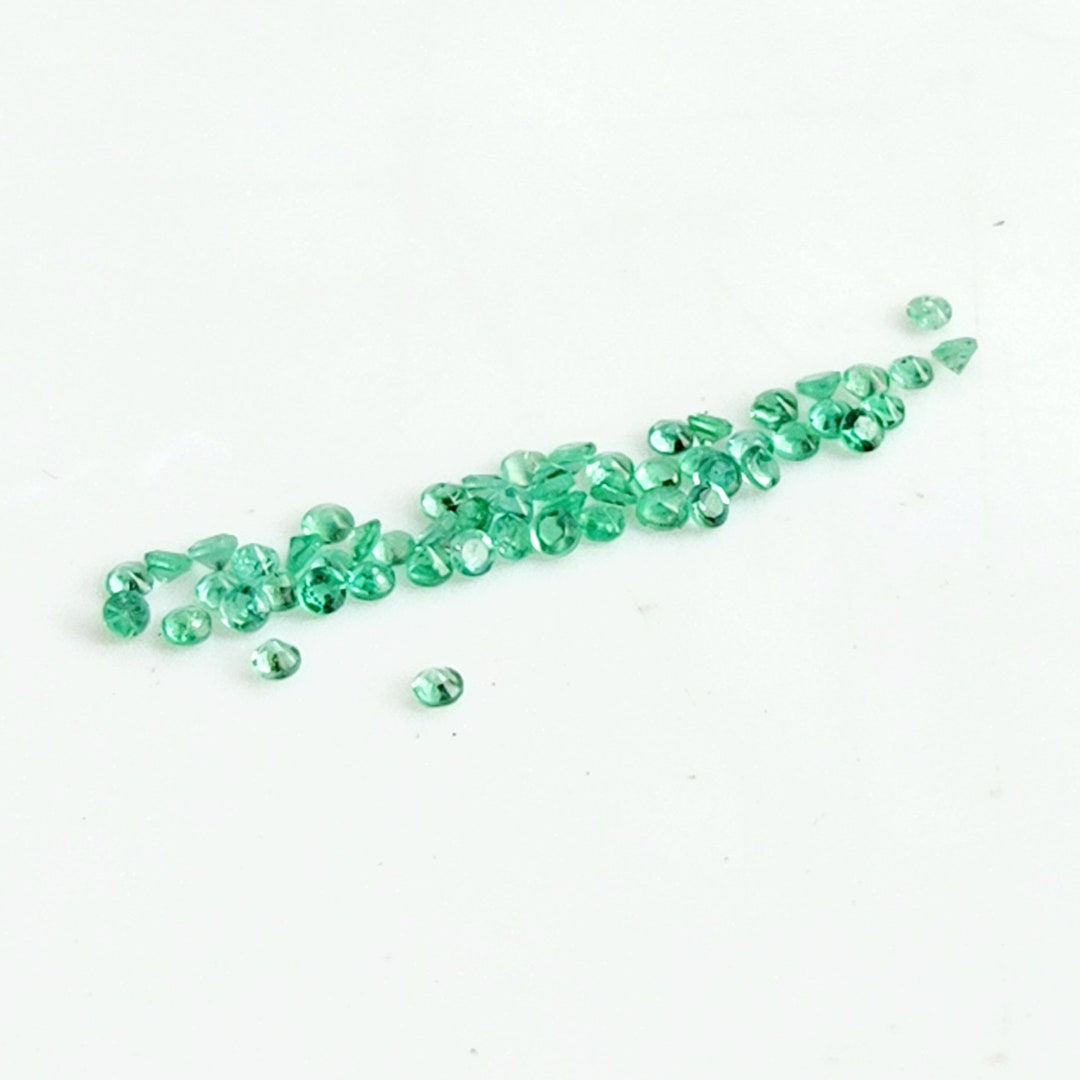 Zambian Emerald Melee, 1mm Round, Light Green Gemstone, Sold per Piece ...