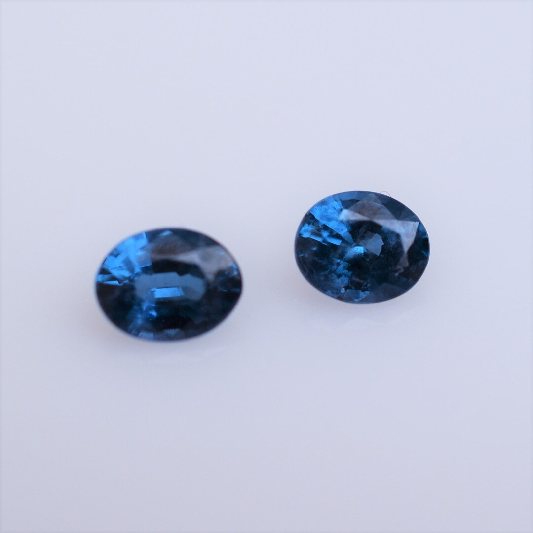 Teal Blue Gahnite Pair: 4x3mm Oval Spinel Gemstones - Etsy
