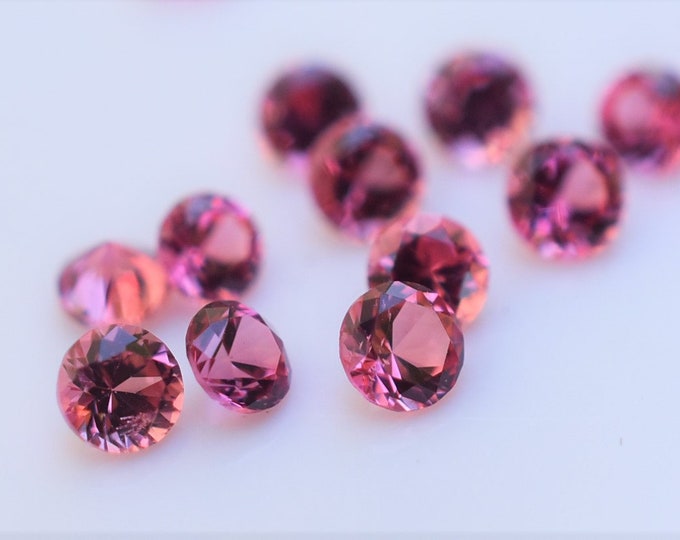Orange Peach Spinel 2mm Round, Imperial Color Spinel Melee, Brilliant ...