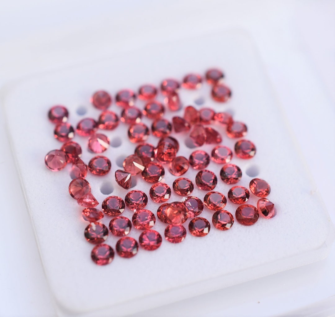 Orange Burmese Spinel, 2mm Round Spinel, Loose Spinel Melee, Spinel for ...