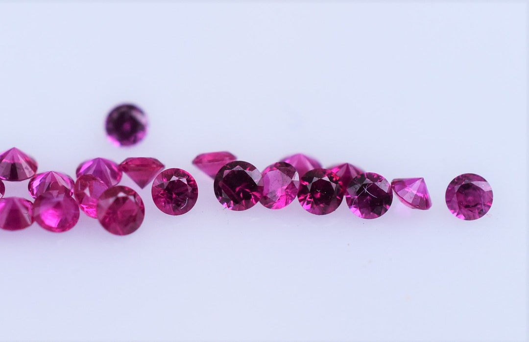 1.8mm Pink Burma Ruby: Round Brilliant Cut, Loose Gem (sold per Piece ...