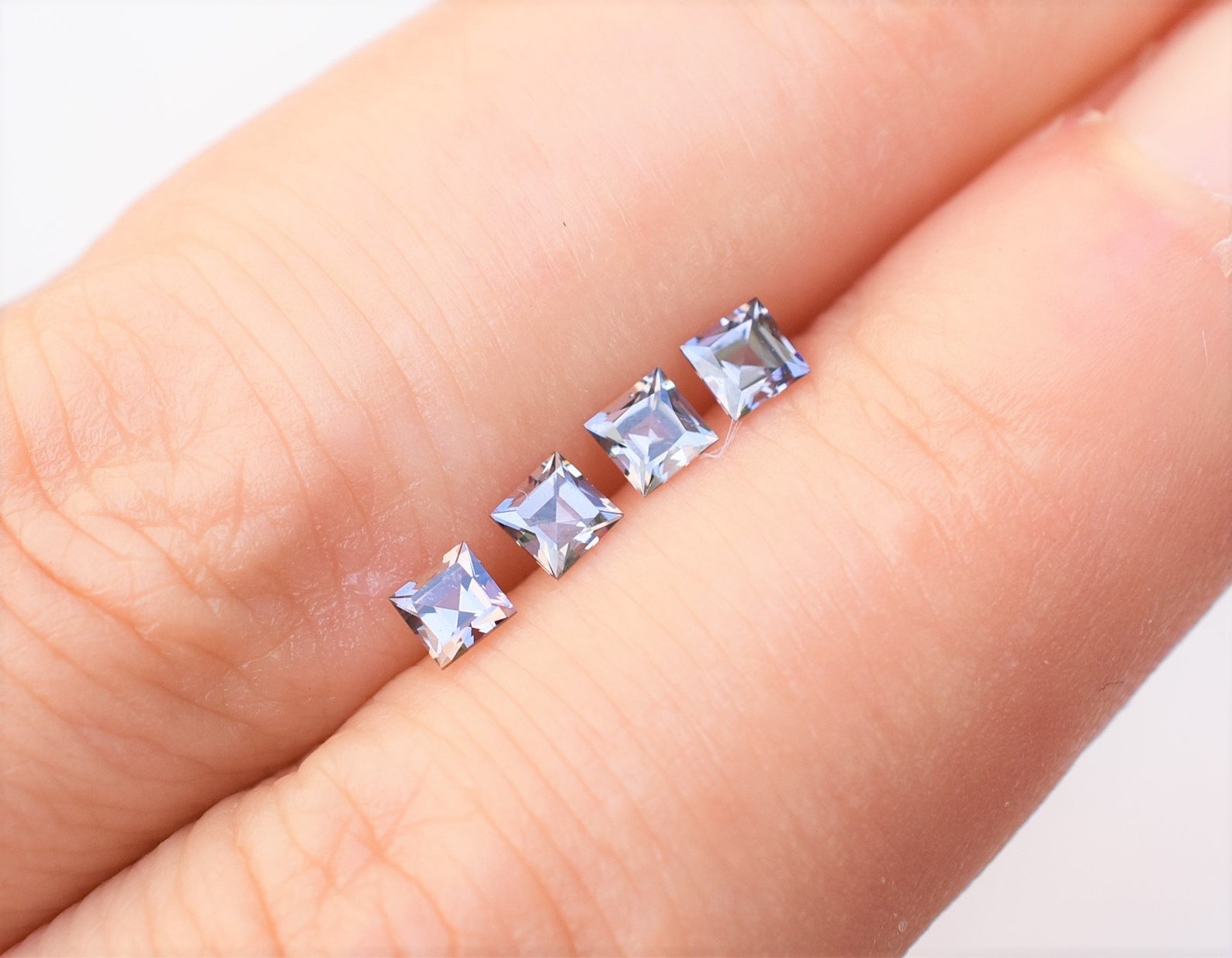 Light Grey Spinel Square Step Cut Melee From Burma Grey | Etsy