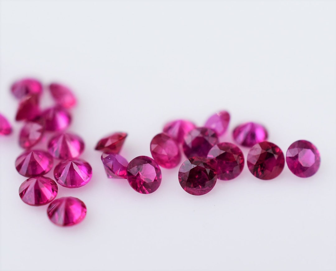 Loose Pink Burma Ruby Rounds, 2.2mm Rubies From Burma, Heated Ruby ...