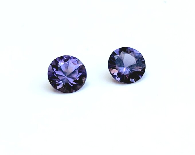 Purple Spinel Matched Pair Round, 5mm Round Spinel for Earrings, Purple ...