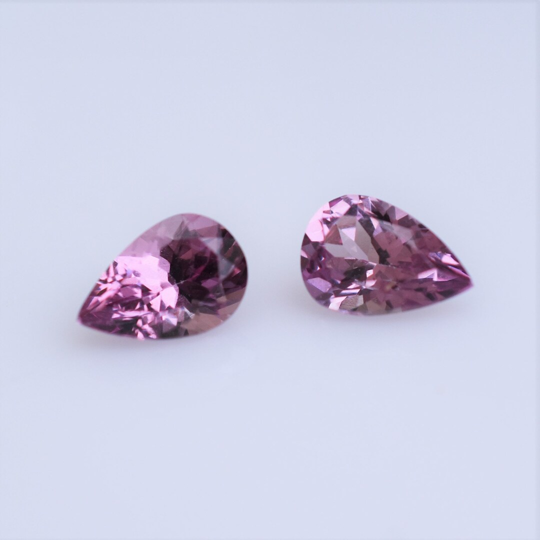 Malaya Garnet Pear Shape Pair, Peach Purple Garnet Pair 3.16 Carats ...