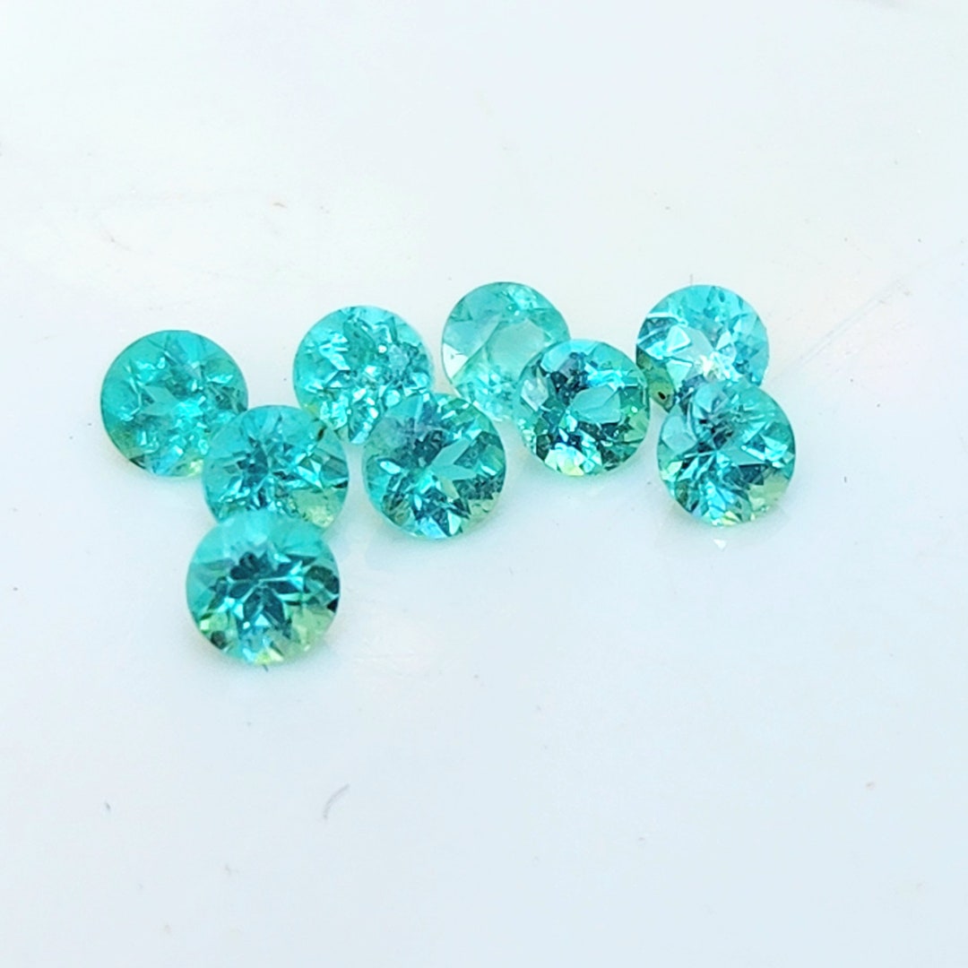 Brazilian Paraiba Tourmaline, Neon Turquoise Gemstone, 2.7mm Round ...