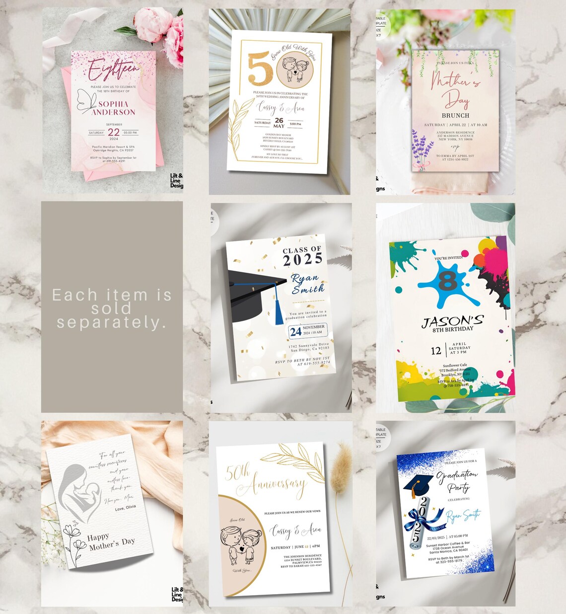 Graduation Party Invitation, Class of 2025 Invite, Floral Graduation ...