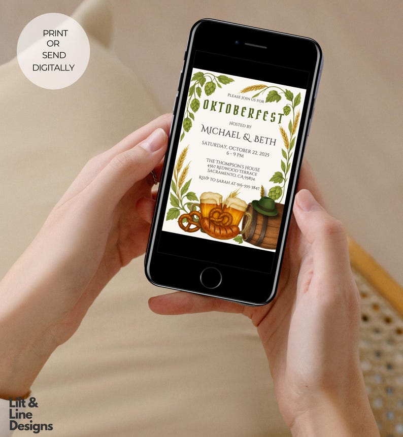Oktoberfest Party Invitation | Beer Festival Editable Template | Fall ...