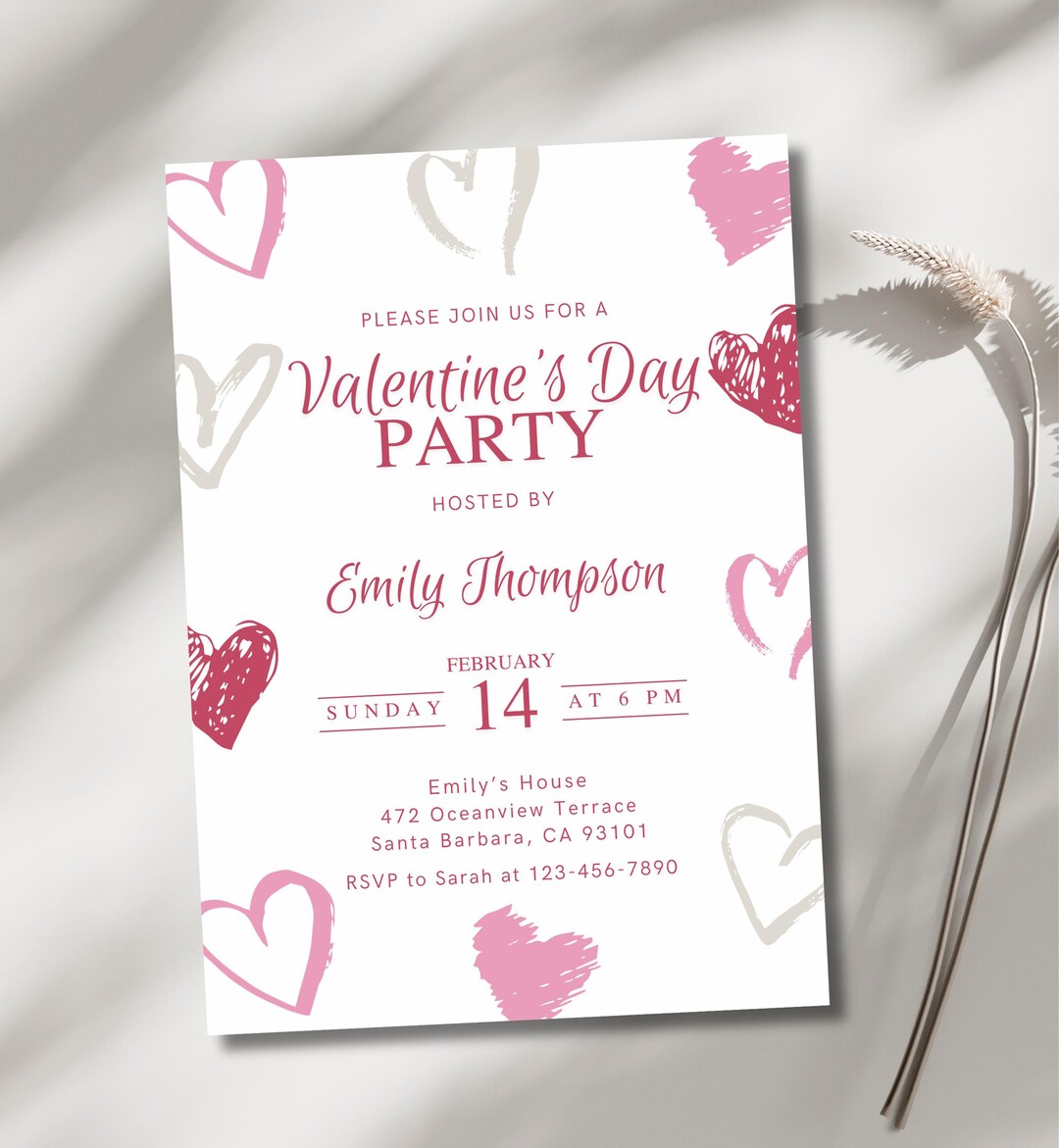 Valentine's Day Party Invitation, Valentine's Party Invite, Galentine's ...