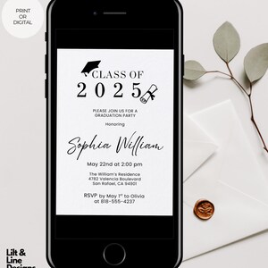 Graduation Invitation | Class of 2025 Invite | Graduation Announcement ...
