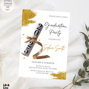 Modern Graduation Invitation | Class of 2025 Party Invite | Editable ...