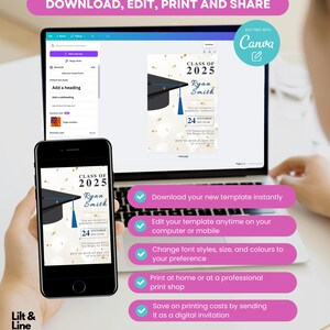 Graduation Party Invitation, Class of 2025 Invite, Modern Graduation ...