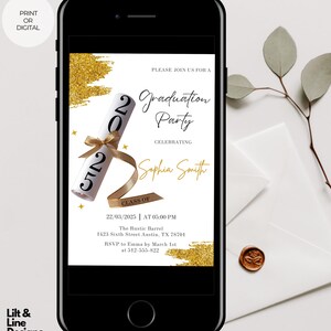 Modern Graduation Invitation | Class of 2025 Party Invite | Editable ...